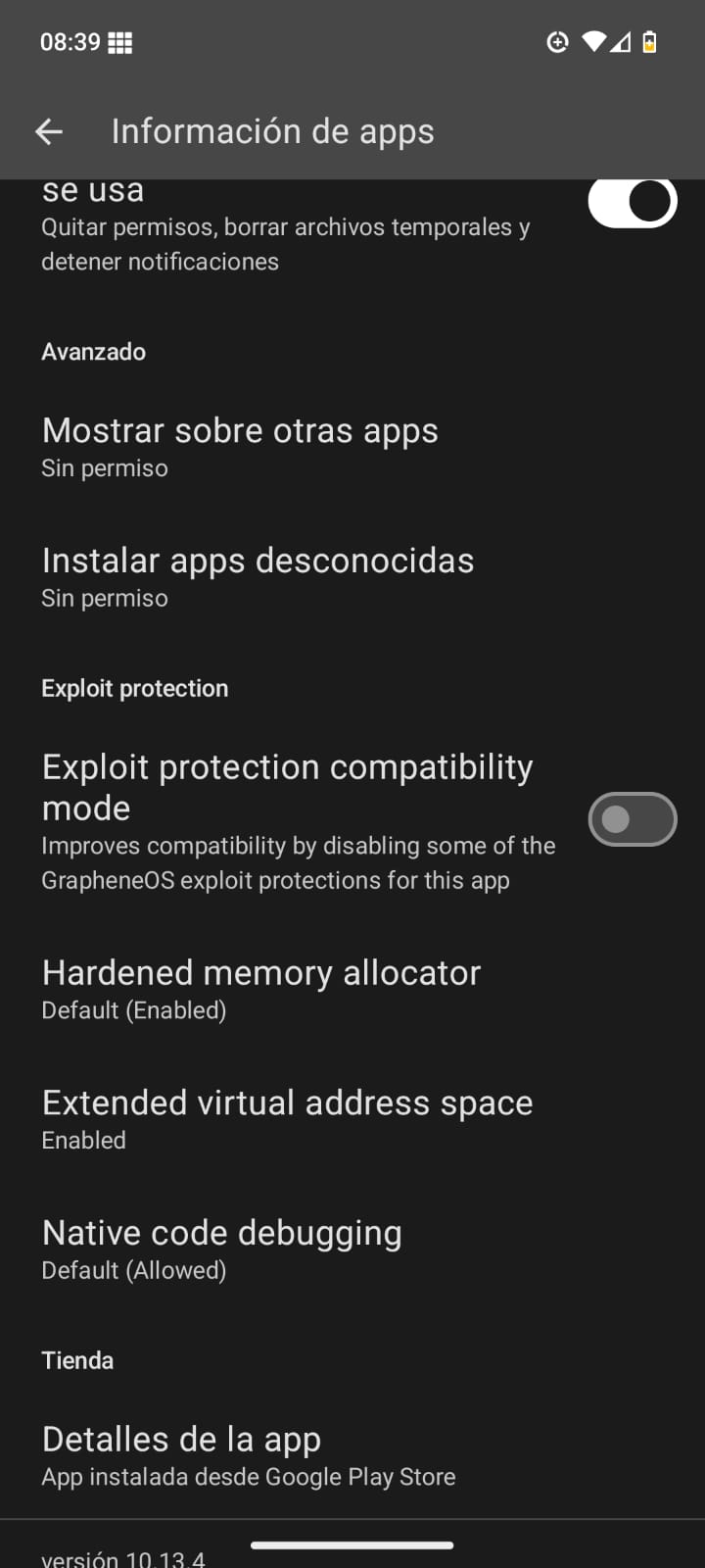 Exploit protection compatibility mode en GrapheneOS - F3nixTech